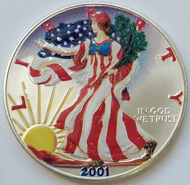 2001 Colorized American Silver Eagle 1 oz Coin (YG551) | eBay