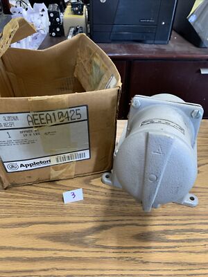 Appleton Receptacle w/Angle Adapter AEEA10425 100A 600V 3W 4P Used | eBay