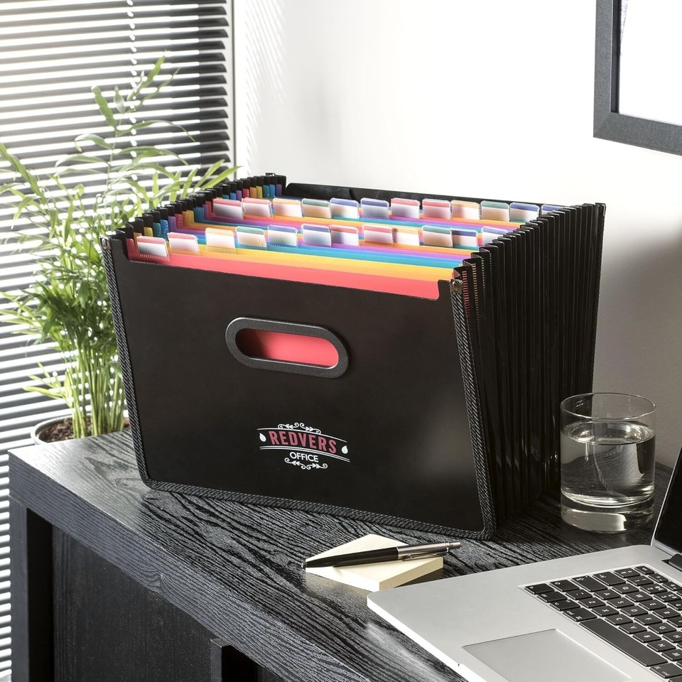 Expanding File Organiser A4 Paper 24 Pocket Expanding Box Document ...
