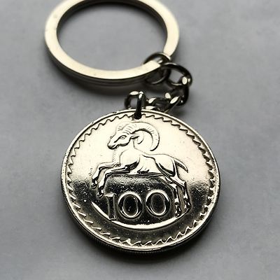 Cyprus 100 Mil coin keychain Cypriot ram male sheep Nicosia Greek ...