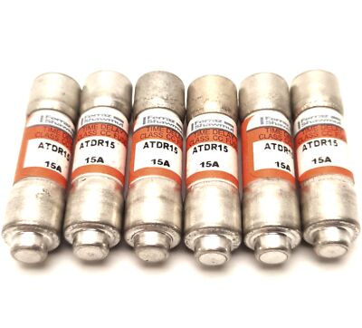 Lot of 6 Ferraz Shawmut ATDR15 Time Delay Fuse, Class CC, 15A, 600v AC ...