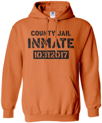 County Jail Inmate 2017 Halloween Costume Unisex Hoodie Sweatshirt | eBay
