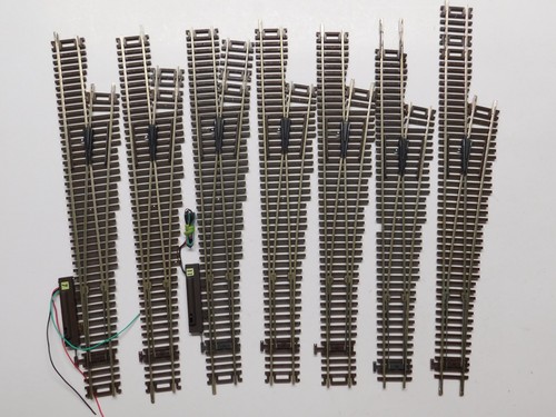 HO SCALE ATLAS LOT OF (7) RIGHT HAND #6 CODE 83 TRACK SWITCH TURNOUTS ...