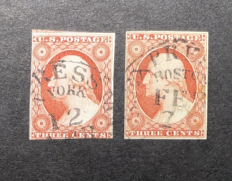 US Stamps #11A Used (x2) Both with US EXPRESS MAIL CANCELS — NEW YORK ...
