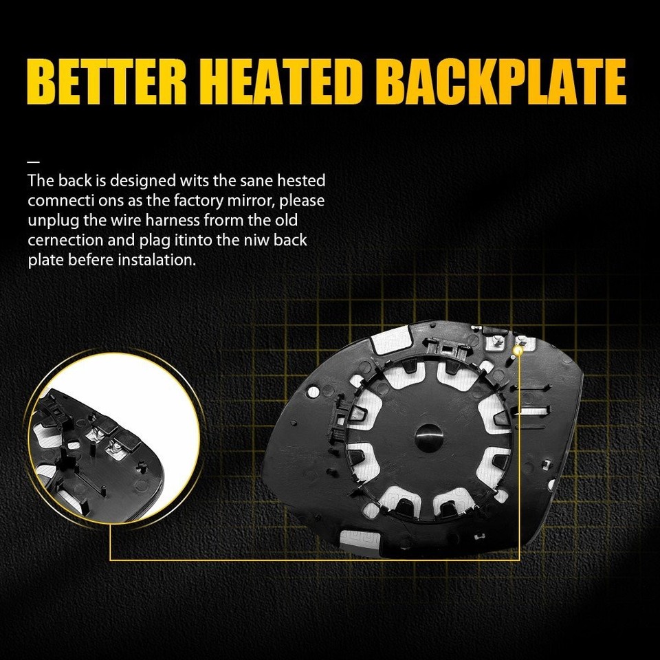 2PCS For Skoda Yeti Wing Mirror Glass 2009-17 Right Left Side ...