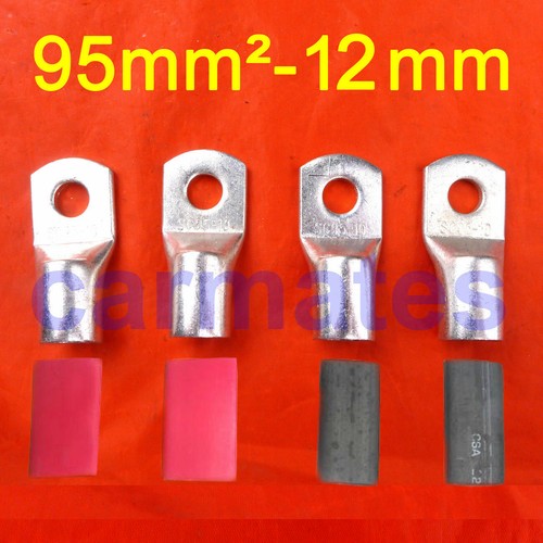 4 X Battery Cable Lead Lug Terminals 95-12 Heavyduty Copper Solar ...