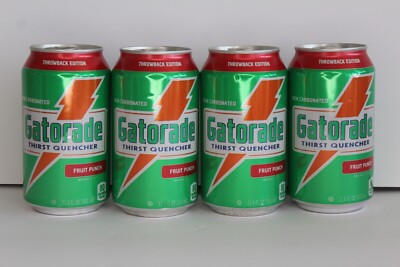 4 Pack Throwback Gatorade Can Unopened Throw Back Edition - Fruit Punch ...