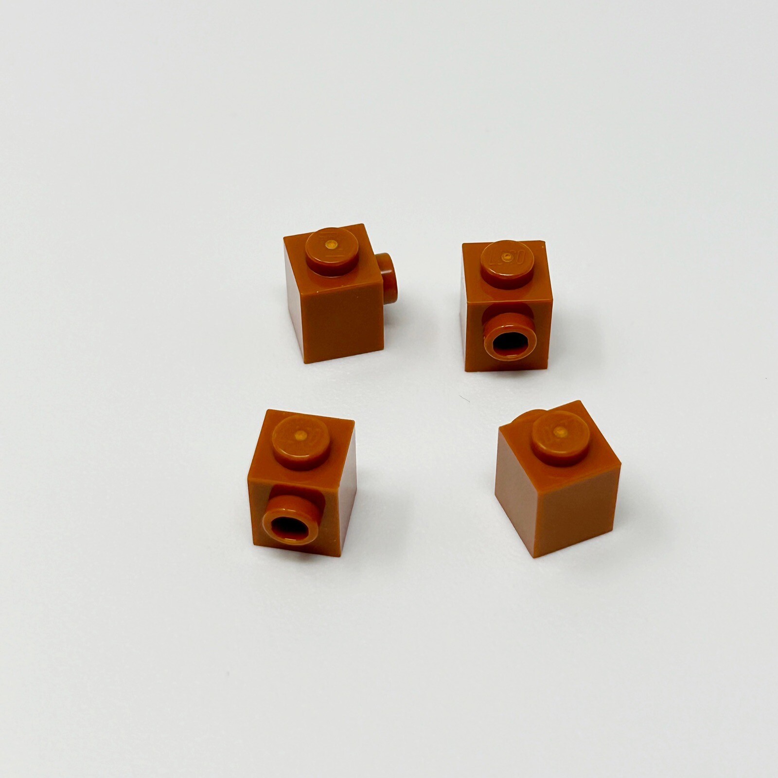 87087 LEGO Parts Brick Modified 1x1 w/ Stud On 1 Side DARK ORANGE (4 ...