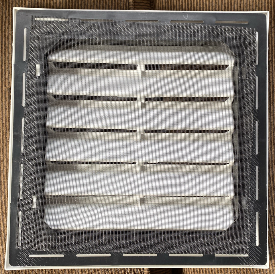 Novik Gable Vent White 12 x 12 Inch Fully Screened Adjustable Thickness ...