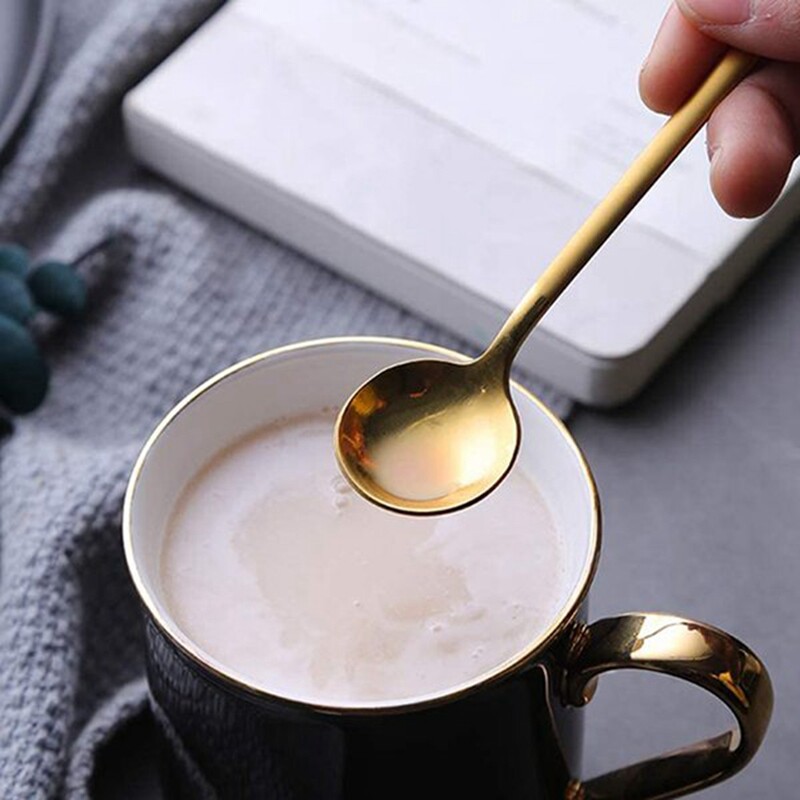 3X(Stainless Steel 10 Pcs Espresso Spoons Teaspoons for Coffee Sugar ...