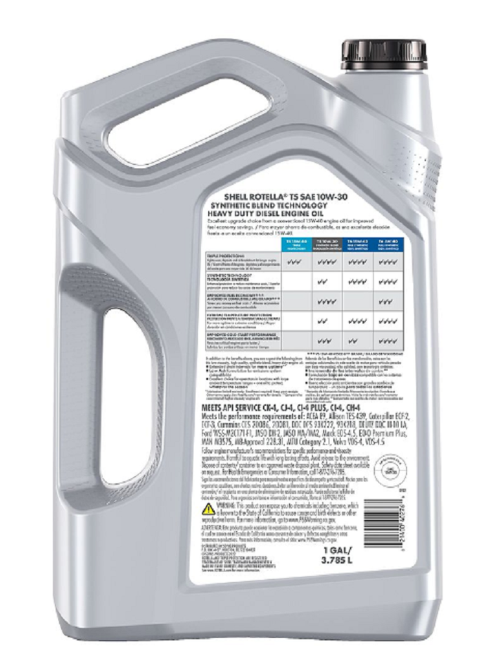 Shell Rotella 550045130 T5 10W30 Premium Synthetic Blend Diesel Engine ...