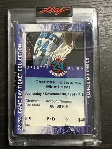 2022-23 Leaf Game Day Ticket Collection Alonzo Mourning 1994 ...
