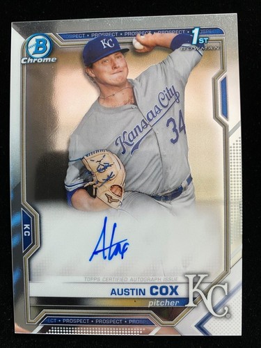 2021 Bowman Chrome AUSTIN COX 1st Rookie AUTO #CPA-AC Atlanta Braves RC ...