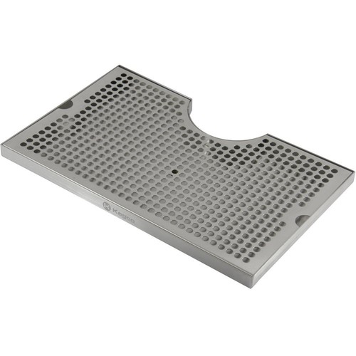 SECO-1610D 16" x 10" Surface Mount Drip Tray - 3" Column Cut-Out - SS ...