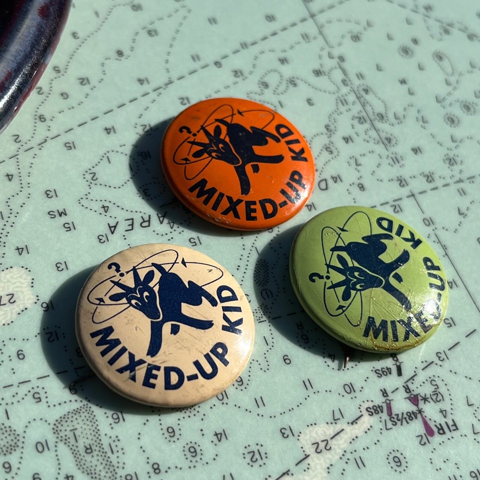 Vintage 50s Mixed Up Kid Button | eBay