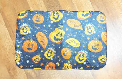 Halloween Pumpkin Trick or Treat Bath Mat Non-Slip Rugs Flannel ...