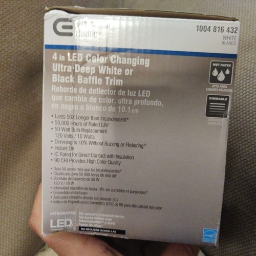 Commercial Electric 4" LED CCT Ultra Deep w/ White Or Black Baffle ...