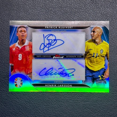 2023 Topps Finest Patrick Kluivert Henrik Larsson Dual Auto UEFA Euro ...