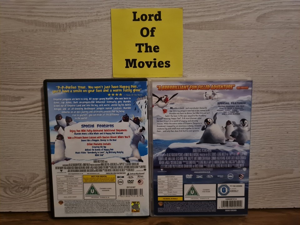 Happy Feet 1 & 2 (DVD, 2006) Robin Williams {Comedy} Elijah Wood ...