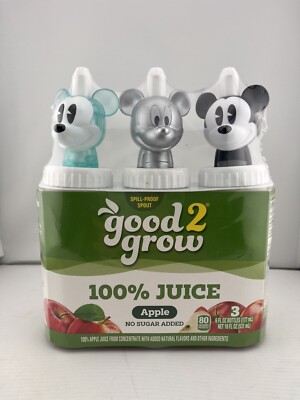 Good 2 Grow Silver Blue Black Mickey Mouse Set Of 3 Apple Juice Exp 8/5 ...