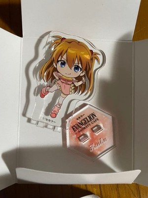 Evangelion Asuka Acrylic Stand Animate Cafe Approx. 10cm with Base ...