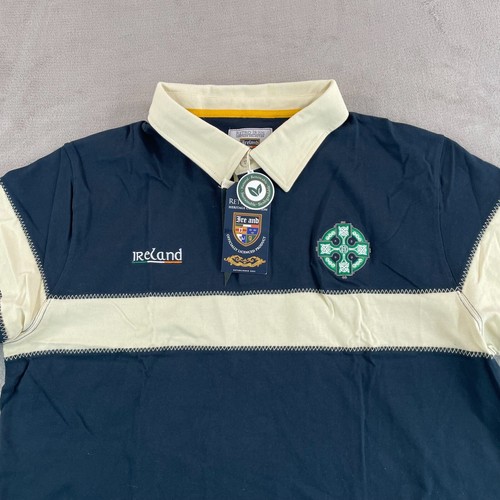 Retro Irish Heritage Collection Rugby Shirt Men 3XL Navy Blue Ireland ...