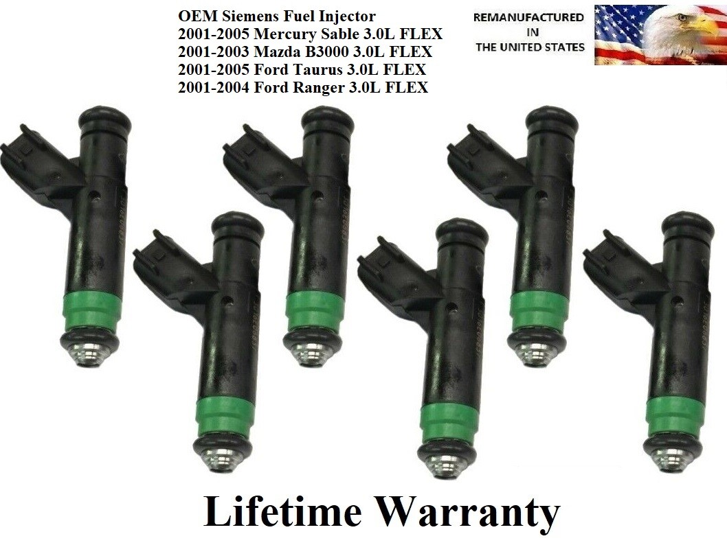 Genuine Siemens Fuel Injectors 6X OEM for 2001-2004 Ford Ranger 3.0L ...