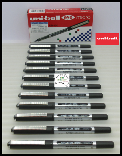 12 BLACK 12 RED 12 BLUE Uni-ball UB150 Eye Pigment Roller Ball Pen 0 ...
