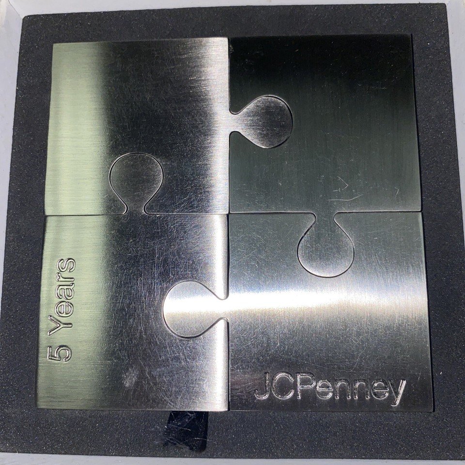 JCPENNEY 5 Year Anniversary Winning Together Metal Plaque Puzzle | eBay
