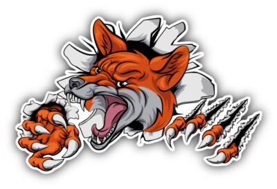 Angry Fox Head Mascot Car Bumper Sticker Decal - "SIZES" | eBay