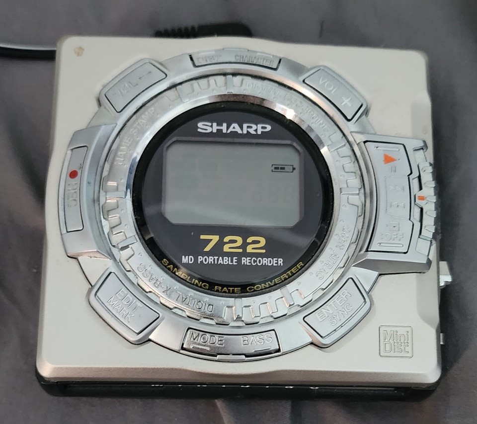SHARP MD-MS722-S PORTABLE MINIDISC RECORDER Player - MD-MS722 WORKS ...