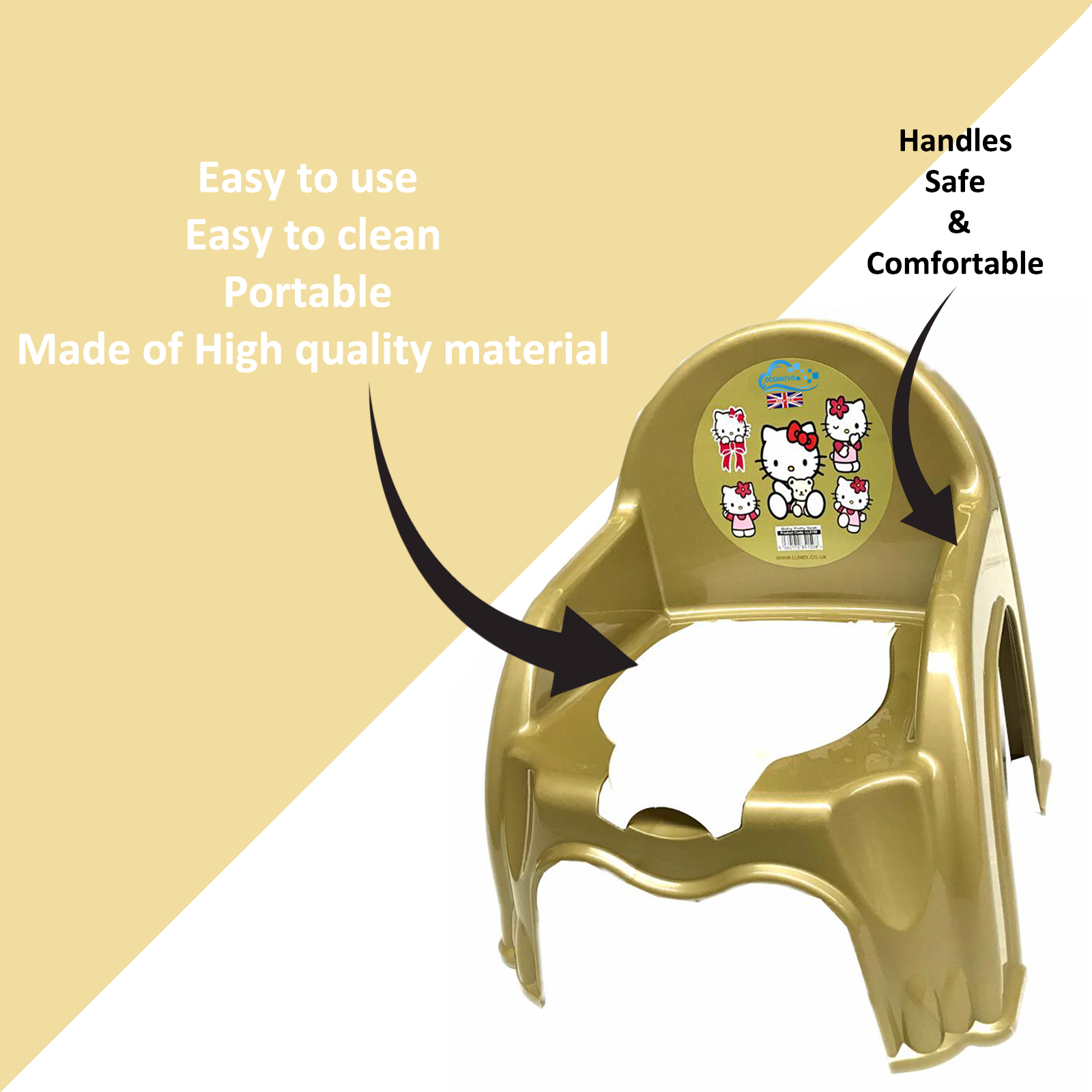 Children Potty Training Chair Kid Toddler Plastic Toilet Seat Handle ...