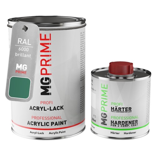 RAL 6000 Vert patine brillant peinture acrylique 1,5L durcisseur y.c ...