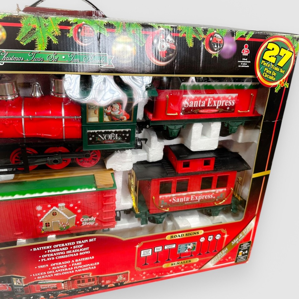 Train Set Christmas North Pole Express 27 Piece Holiday EzTec Santa ...
