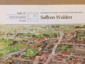 SAFFRON WALDEN WALK MAP SIGHT SEEING GUIDE 4 PAGES FROM FOLDER 1990 ...