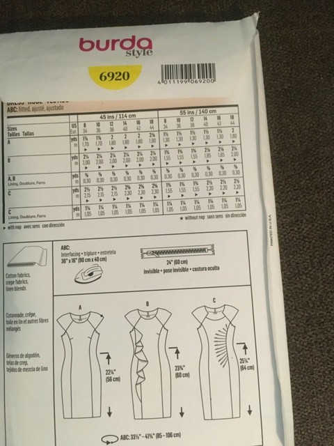 Burda Sewing Pattern 6920 Misses Dress Side Details Sz 8-18 Uncut for ...