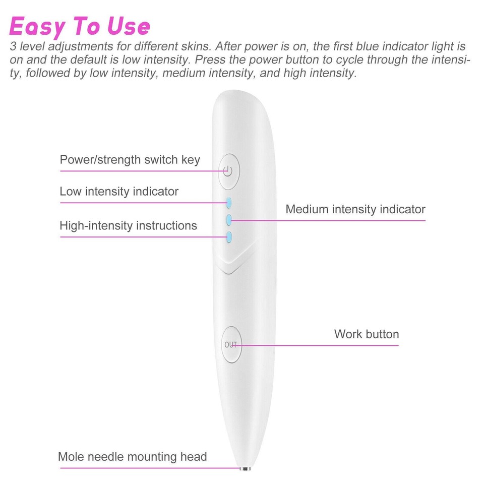 USB Mini Laser Pen Mole Removal Age Spot Remover Skin Wart Tattoo ...