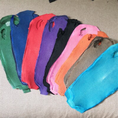 1PCS Polished Stingray Shagreen Fish Hide Skin Leather DIY Pelt Various ...