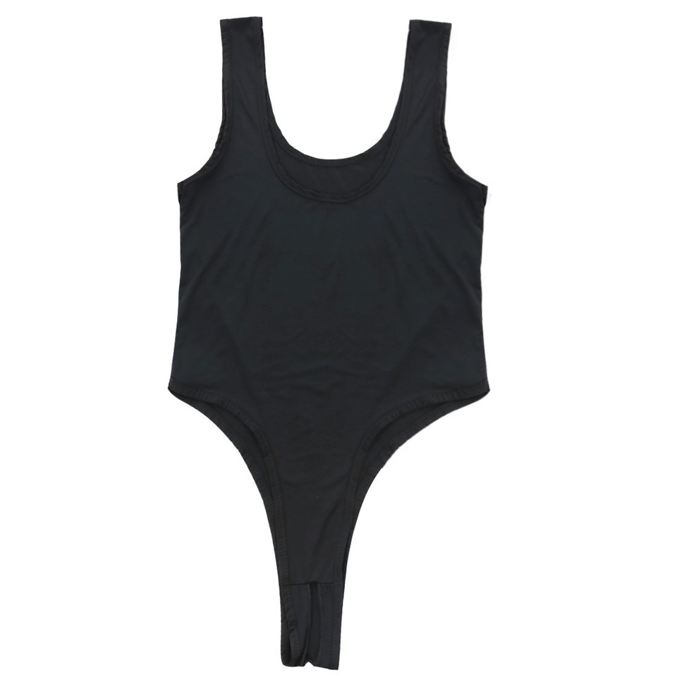 Women PVC Leather Bodysuit Open Crotch Jumpsuit Catsuit Clubwear with G ...