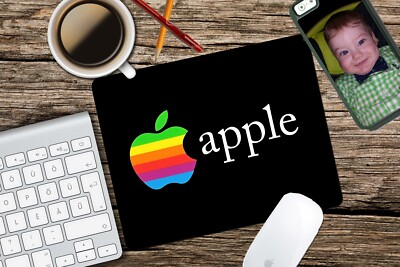 Vintage Black Apple Retro Mac Mouse Pad Mousepad Home Office Free ...