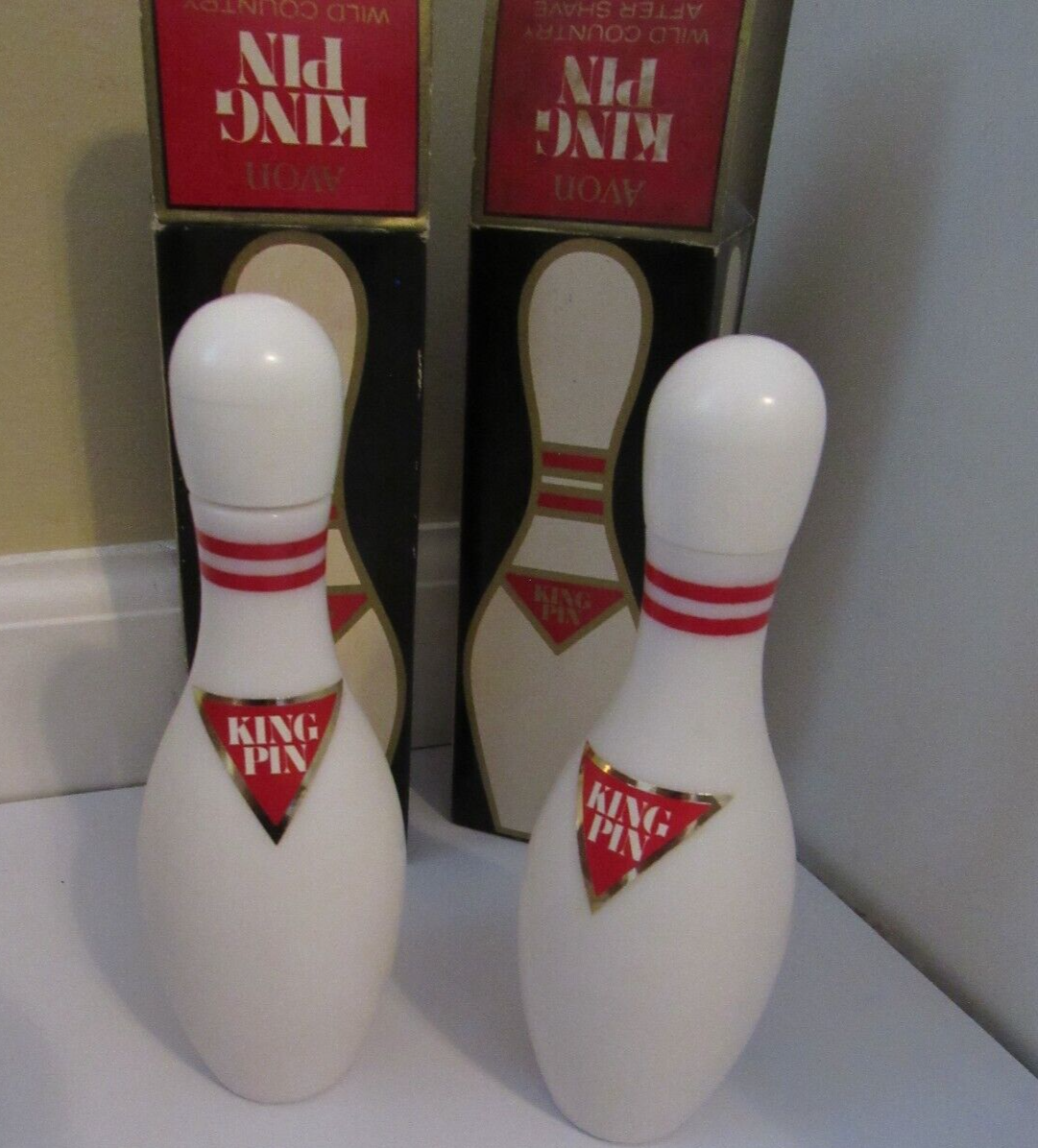 Set of 2 Vintage Avon King Pin Wild Country After Shave Bottle, Bowling ...