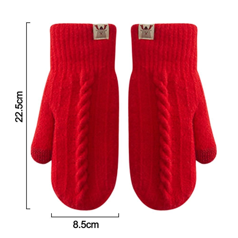 Women Gloves Furry Warm Mitts Women Gloves Thick Plush Full Finger ...