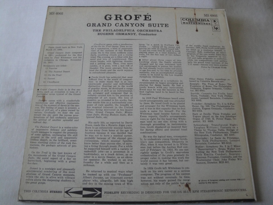 Grofe: Grand Canyon Suite / The Philadelphia Orchestra, Eugene Ormandy ...