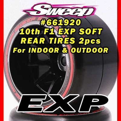 SWP661920 F1 EXP Rear Soft compound V6 Low Profile 2pcs pre-glued tires ...