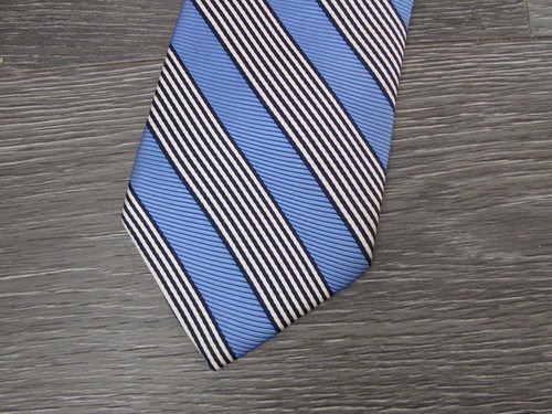 Brooks Brothers Blue with Black & White Stripes Striped Tie | eBay UK