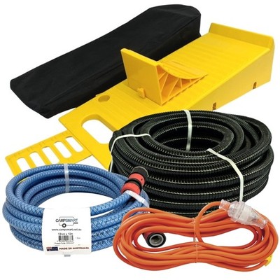 Caravan Essentials Starter Kit Pack - 4 Piece Water, Sullage Hose, Lead ...