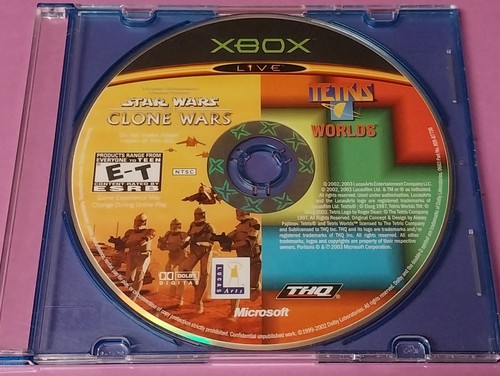 Xbox Star Wars The Clone Wars Game & Tetris Worlds Disc Only Original ...