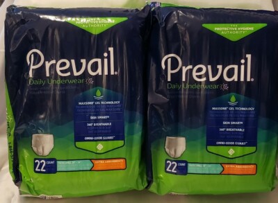 PREVAIL Daily Underwear PV-511 Disposable Youth/Small Adult 2 Packs Of ...