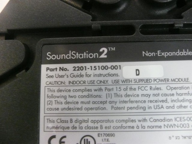 Polycom SoundStation 2 Conference Phone 2201-15100-001 With Wall Module ...