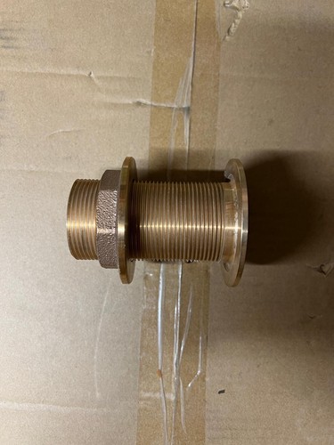 1-1/2" NPS NPT Combo Thread Bronze Thru Hull Fitting With Nut Groco ...